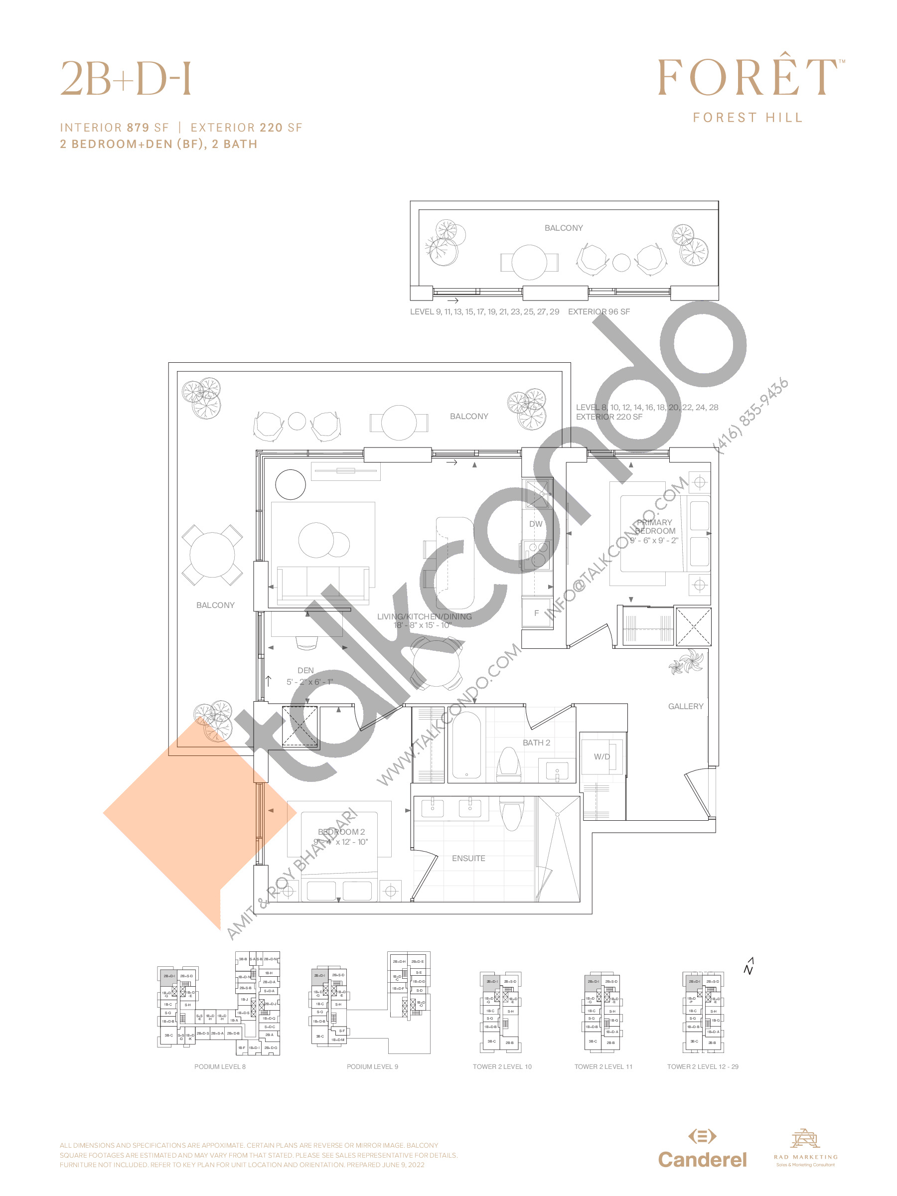 Forêt Forest Hill Condos | 2B+D-F | 809 sq.ft. | 2.5 bedrooms
