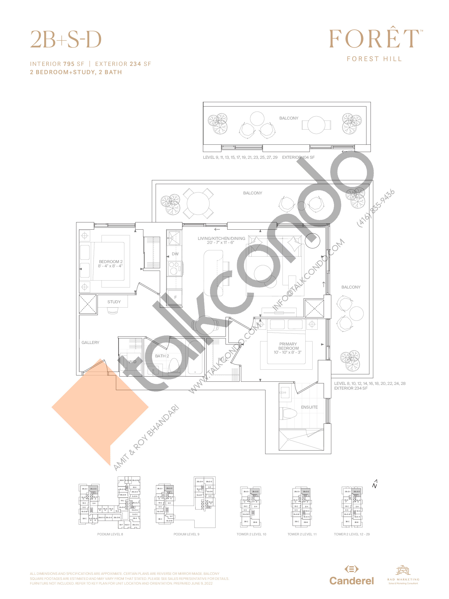 Forêt Forest Hill Condos | 2B+D-F | 809 sq.ft. | 2.5 bedrooms