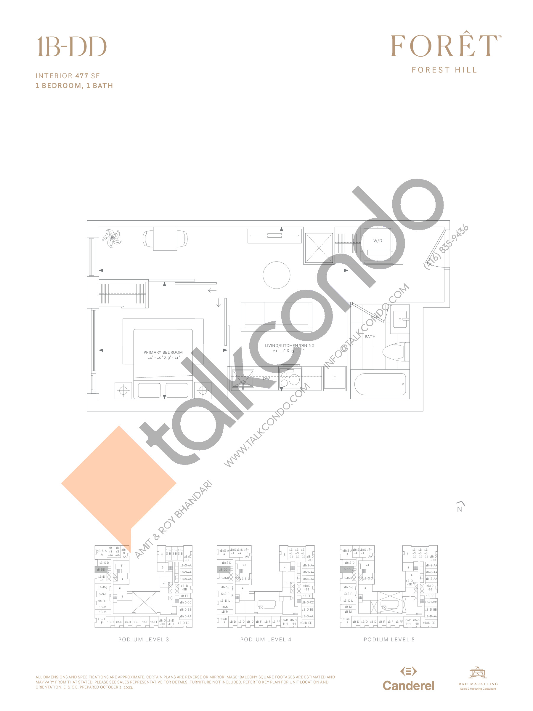 Forêt Forest Hill Condos | 1B-Q | 483 sq.ft. | 0 bedroom