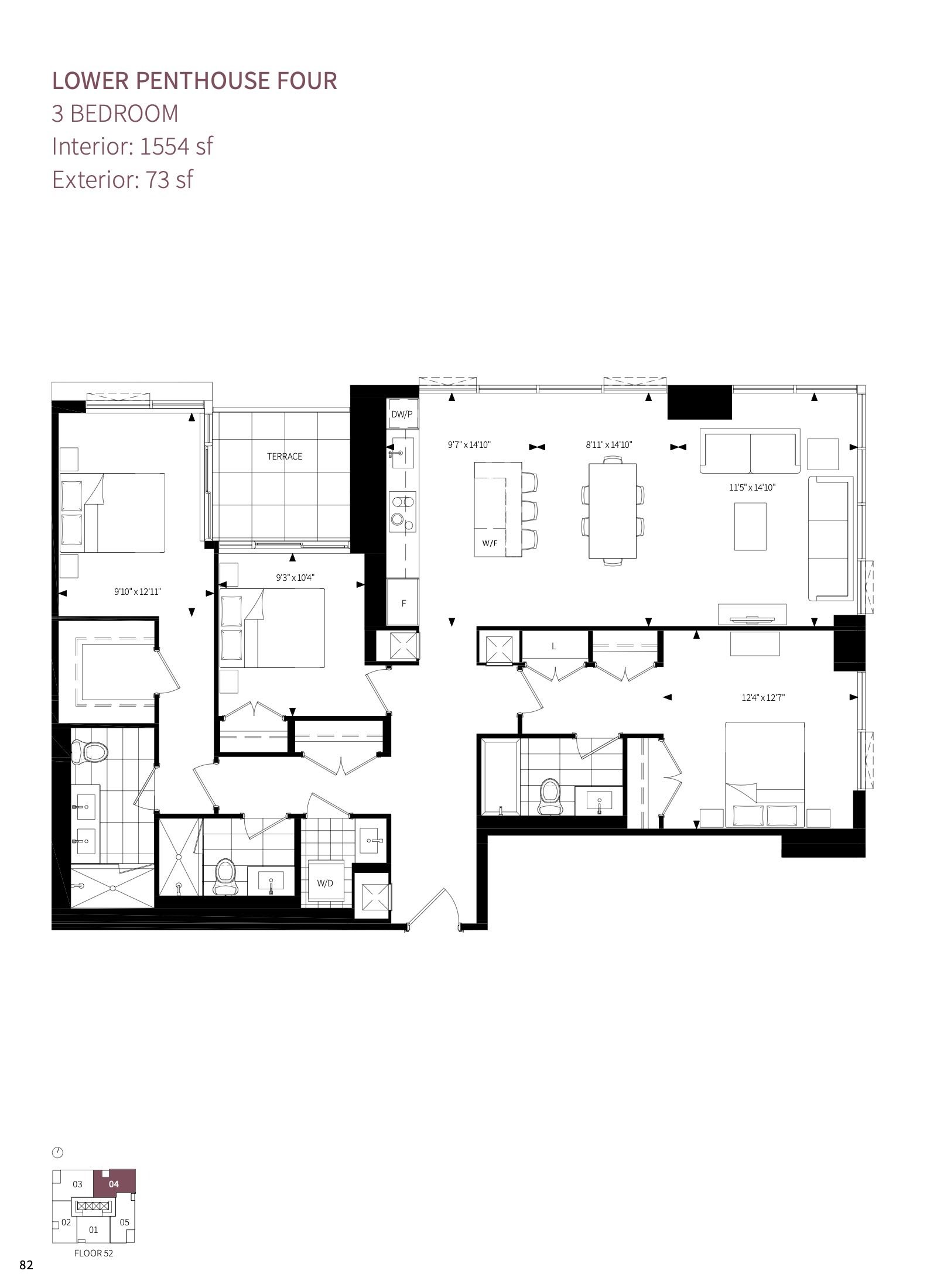 Burke Condos | Lower Penthouse Three | 1633 sq.ft. | 3 bedrooms