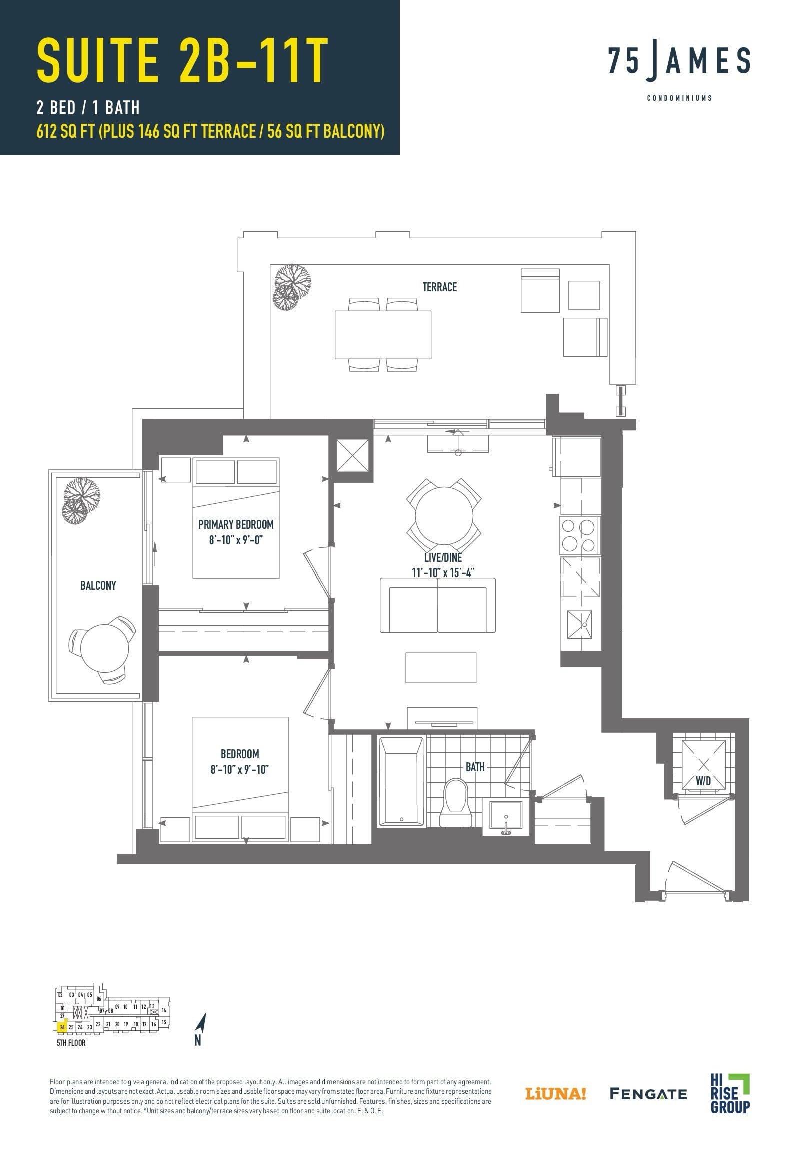 75 James Condos | Suite 1D-27T | 653 sq.ft. | 1.5 bedrooms